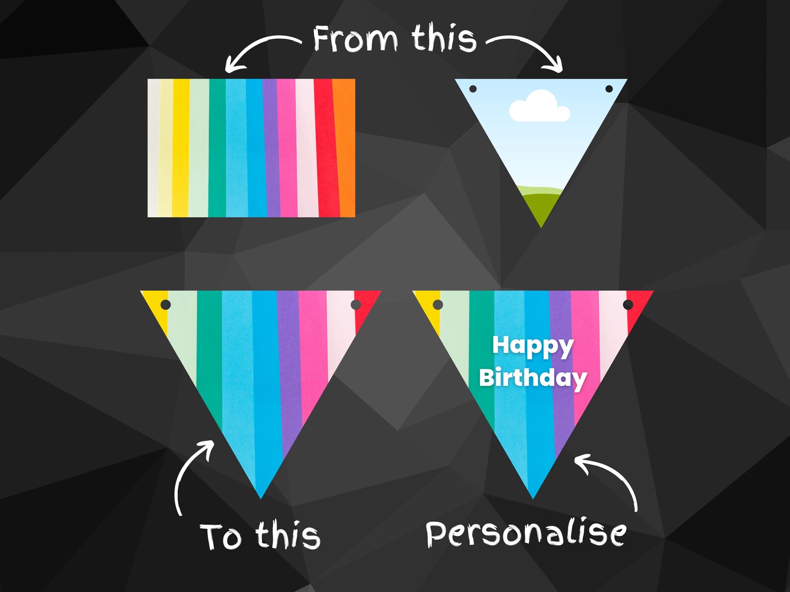 18 Custom Canva Frames Banner Templates Bunting Templates - Etsy