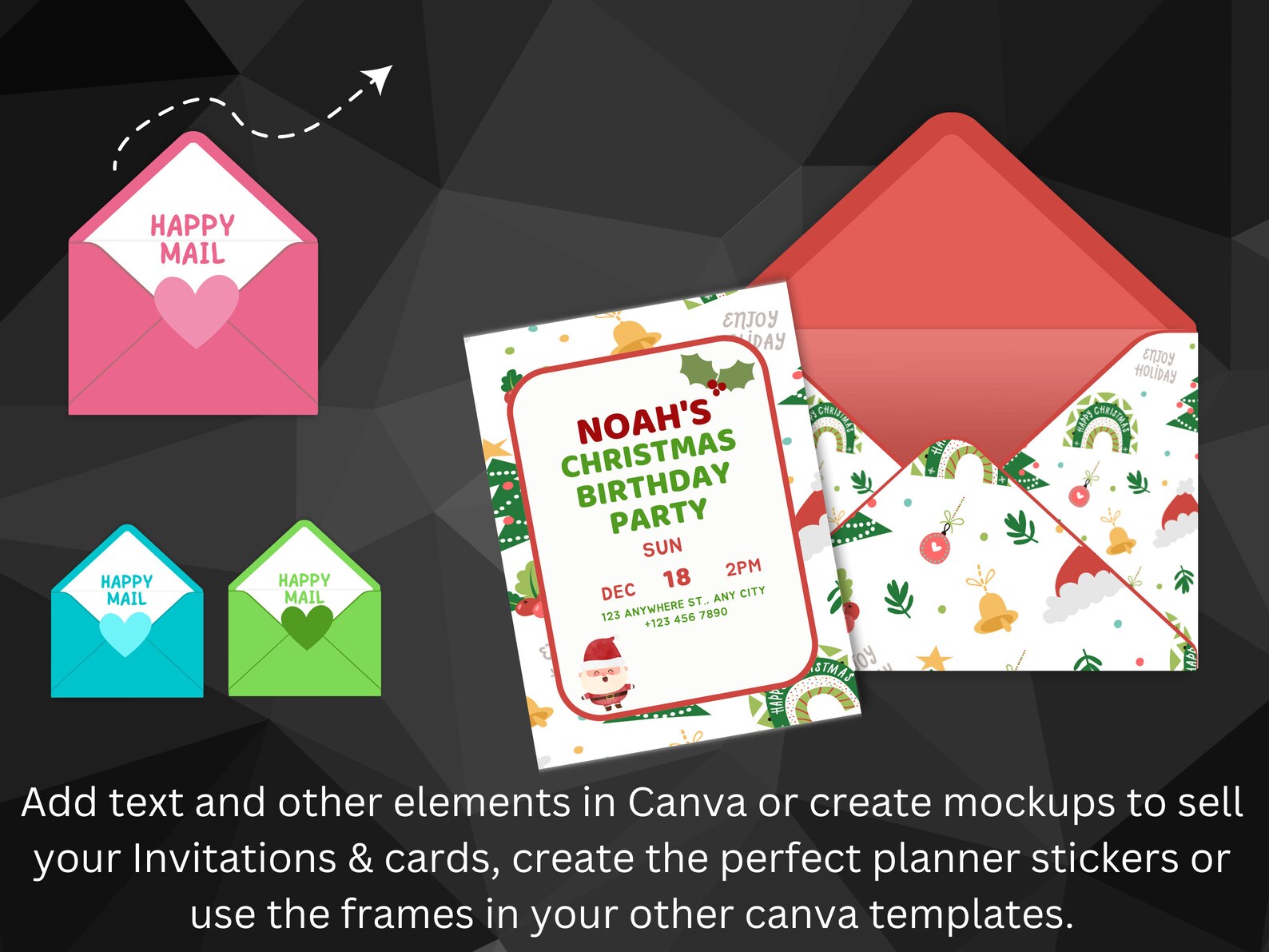 Canva Envelope Frame, Fill Your Own Frame, Editable Canva Frame, Create ...