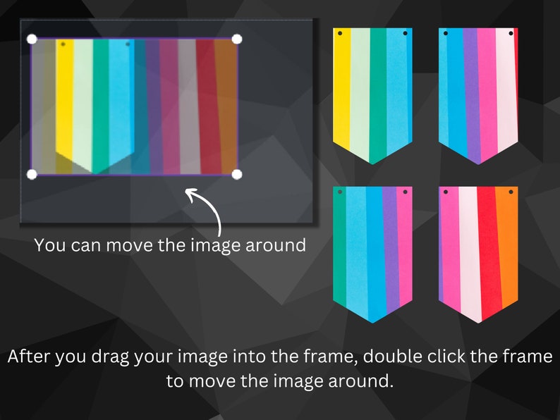 18 Custom Canva Frames Banner Templates Bunting Templates - Etsy