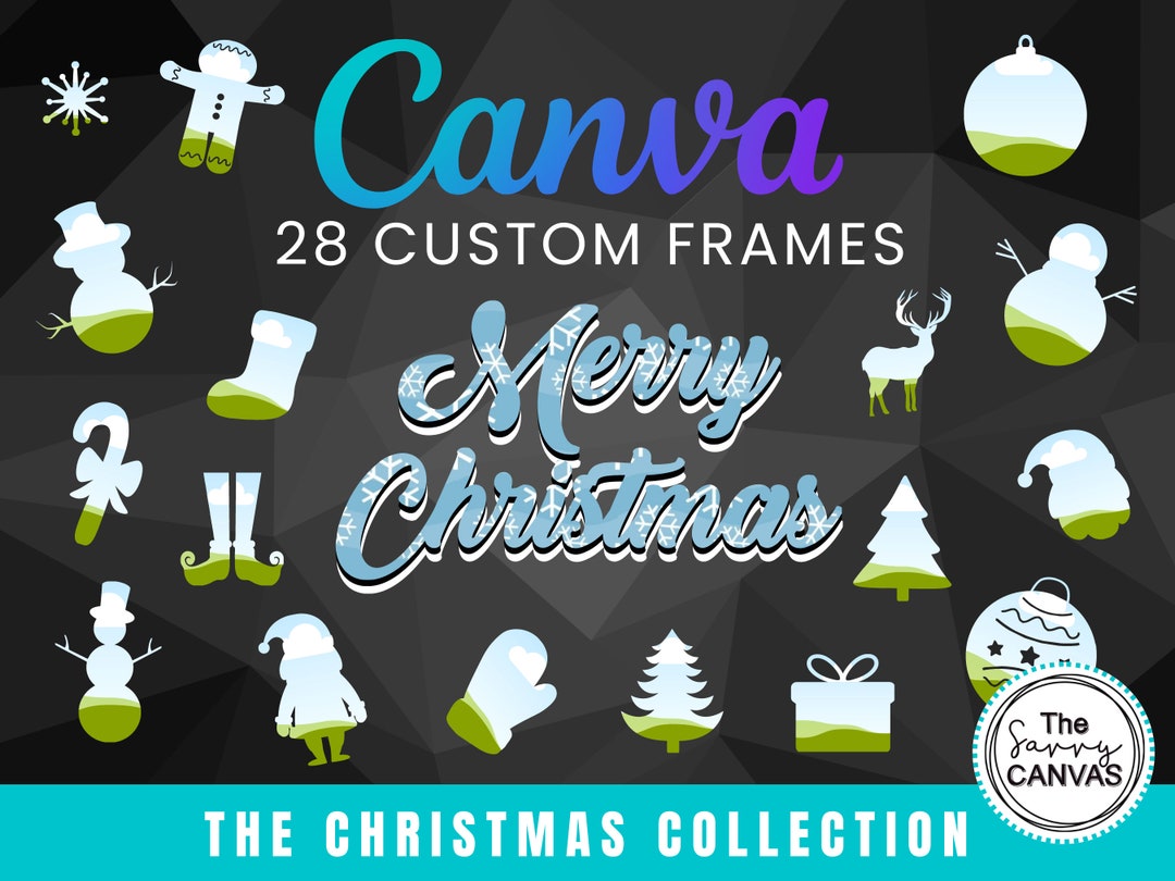 Christmas Canva Frame, Tree Template, Santa Designs, Mockup Frame ...
