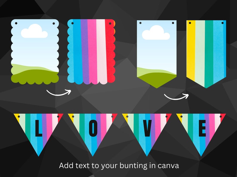 18 Custom Canva Frames Banner Templates Bunting Templates - Etsy