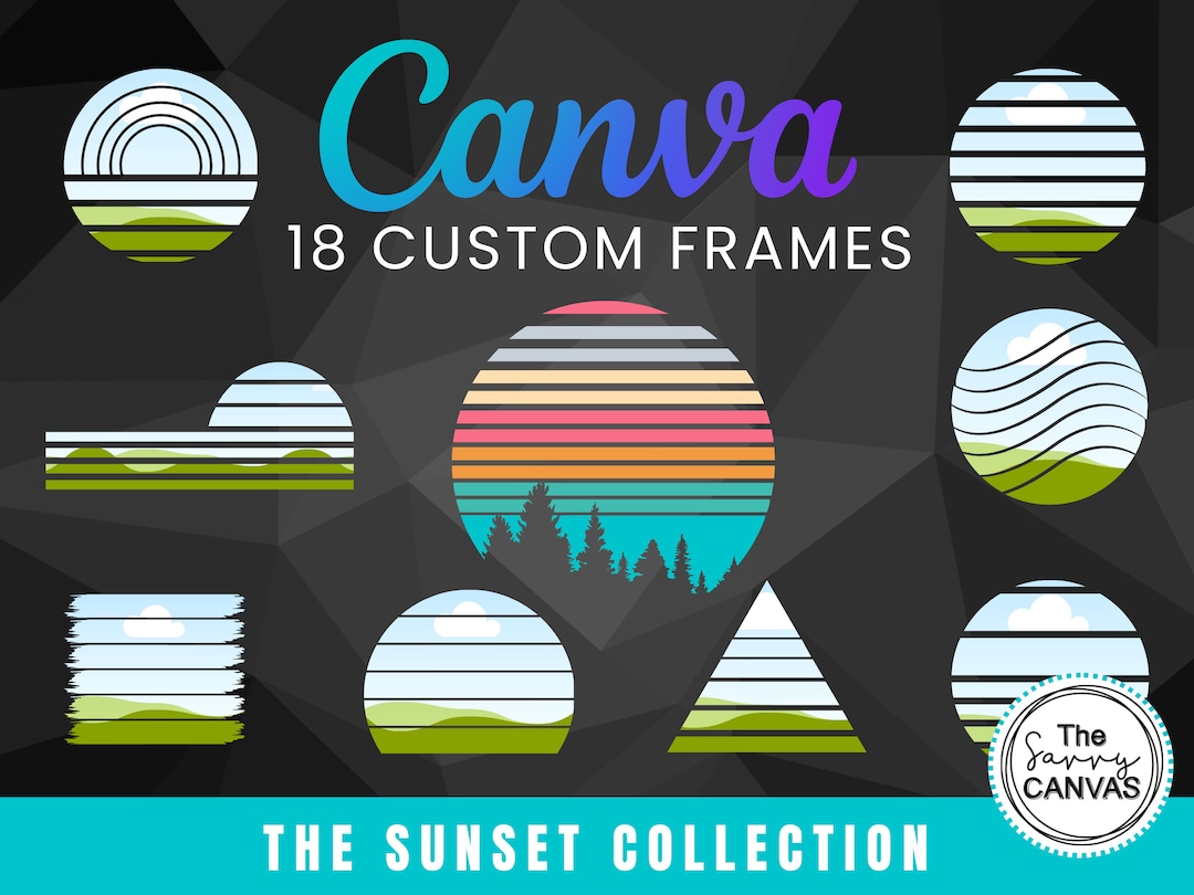 18 Sunset Canva Frame, Sunset Template, Sunset Designs, Fill Your Own ...