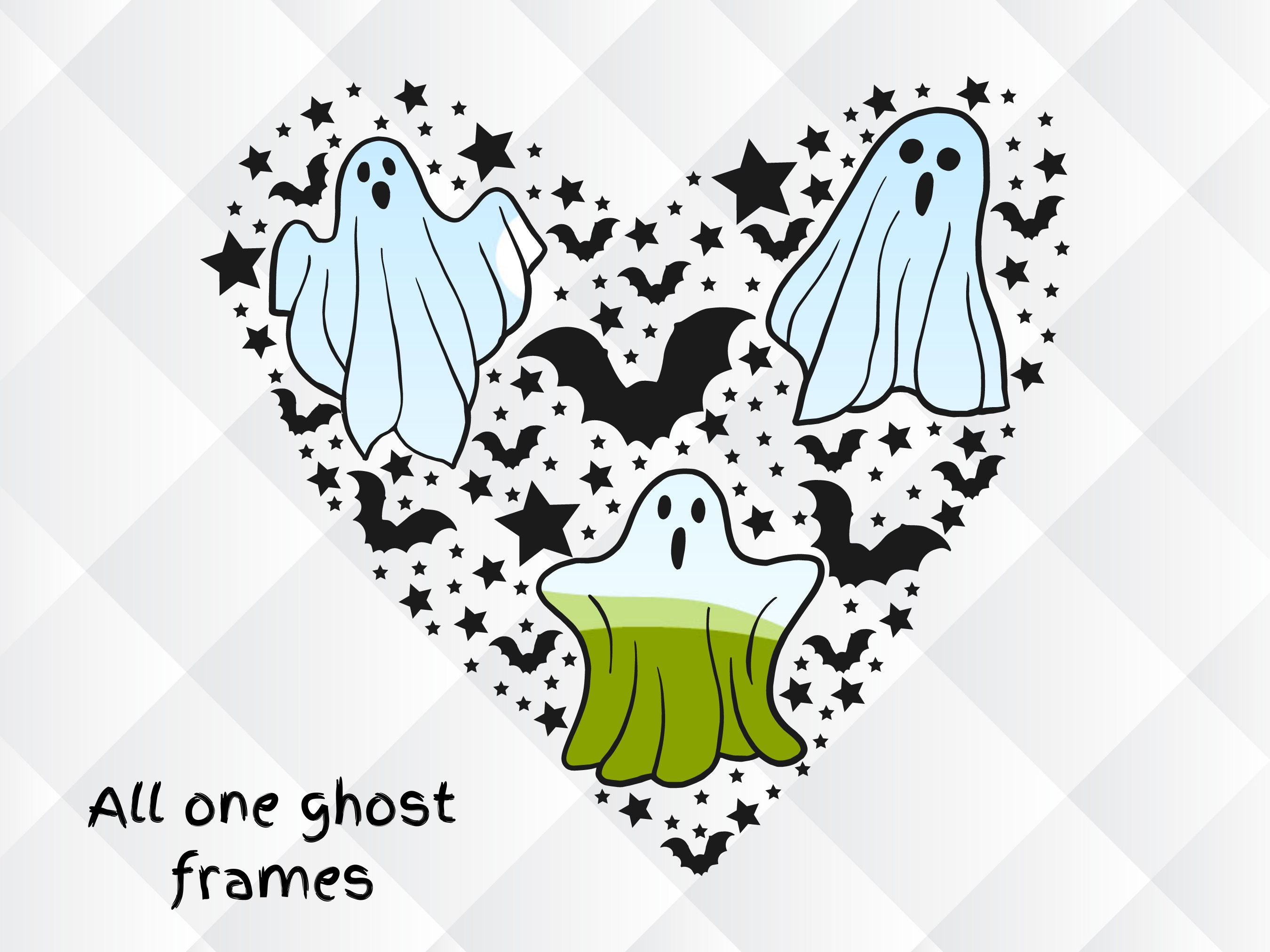 Ghost Heart Canva Frame Ghost Templates Halloween Frames - Etsy
