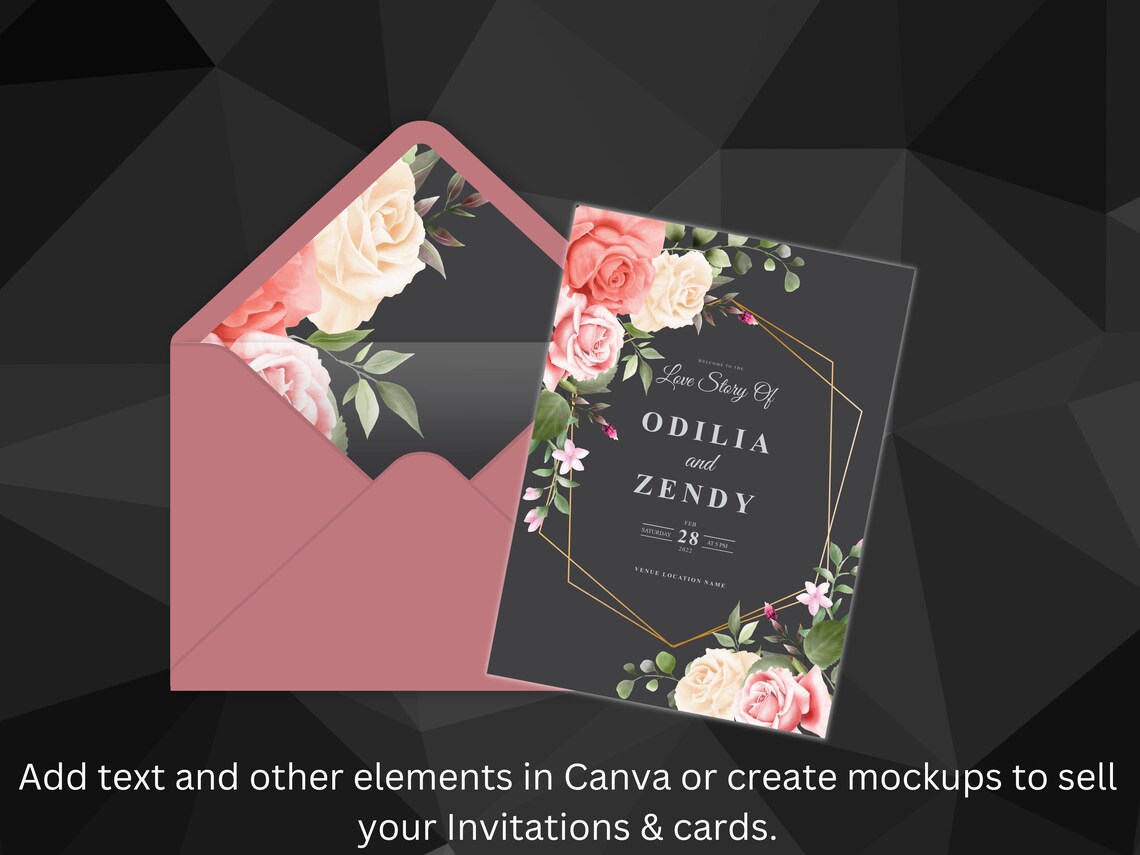 Canva Envelope Frame Fill Your Own Frame Editable Canva - Etsy