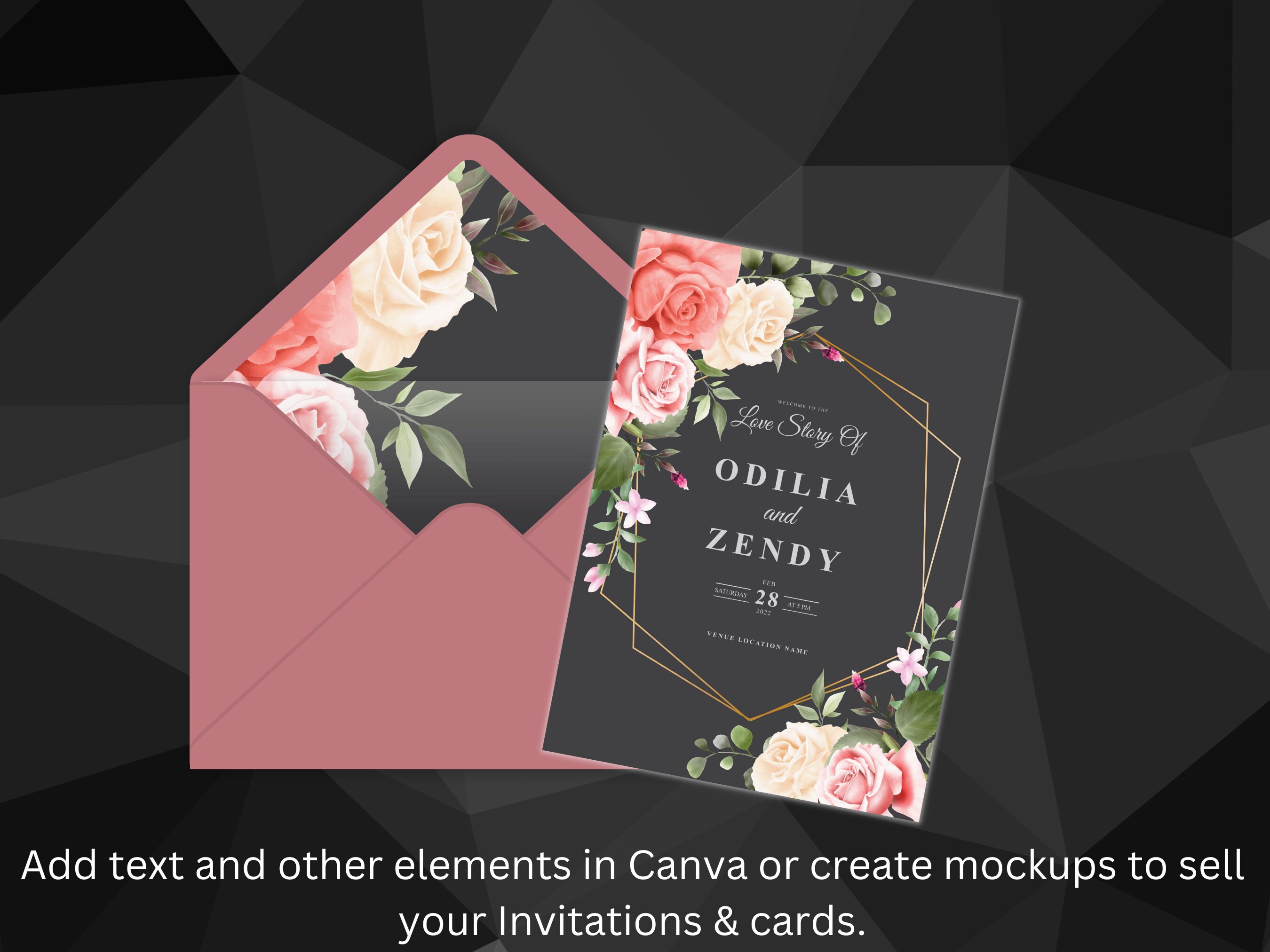 Canva Envelope Frame, Fill Your Own Frame, Editable Canva Frame, Create ...