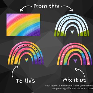 10 Custom Canva Frames, Rainbow Templates, Rainbow Designs, Mockup ...