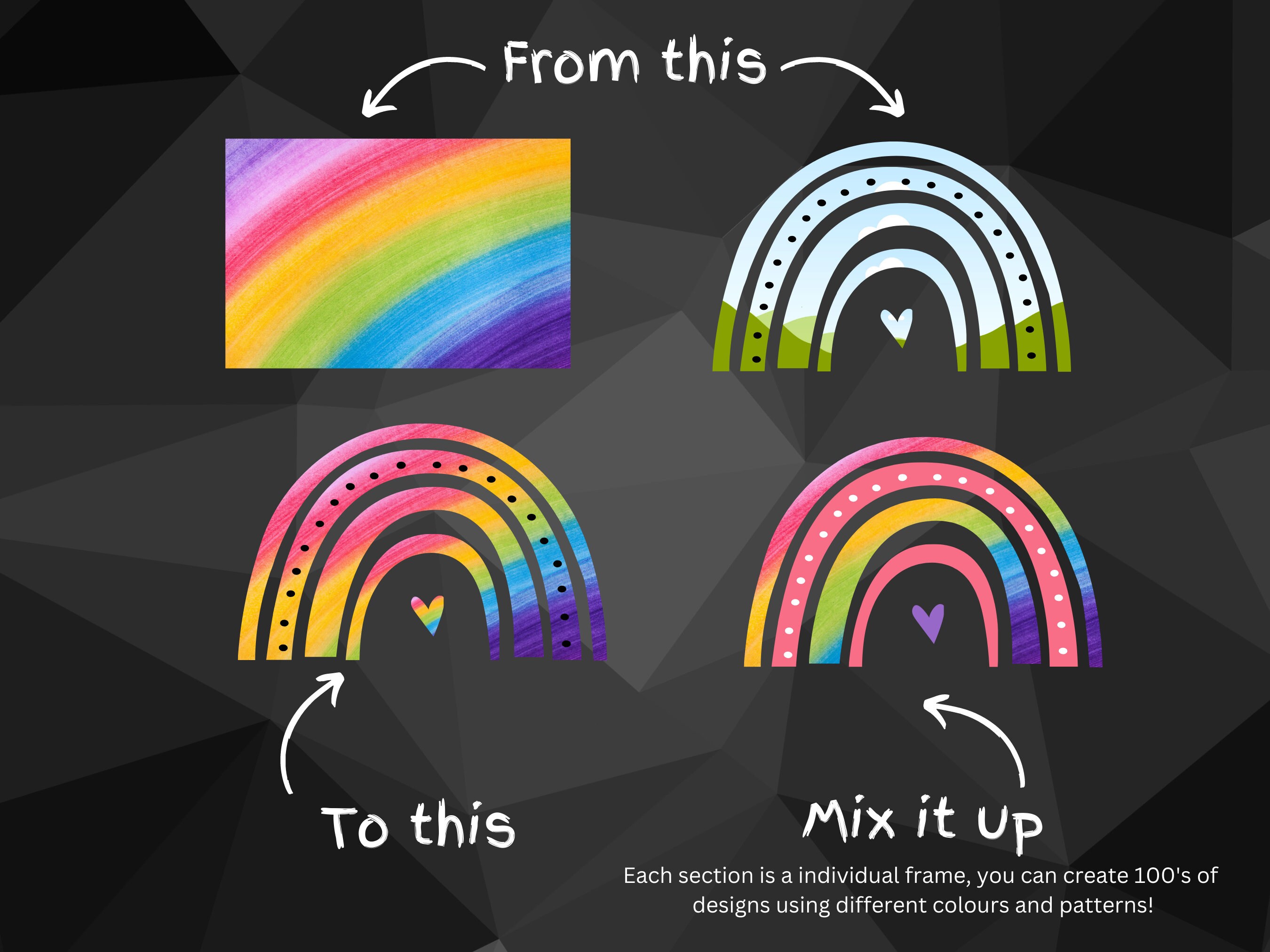 10 Custom Canva Frames Rainbow Templates Rainbow Designs - Etsy