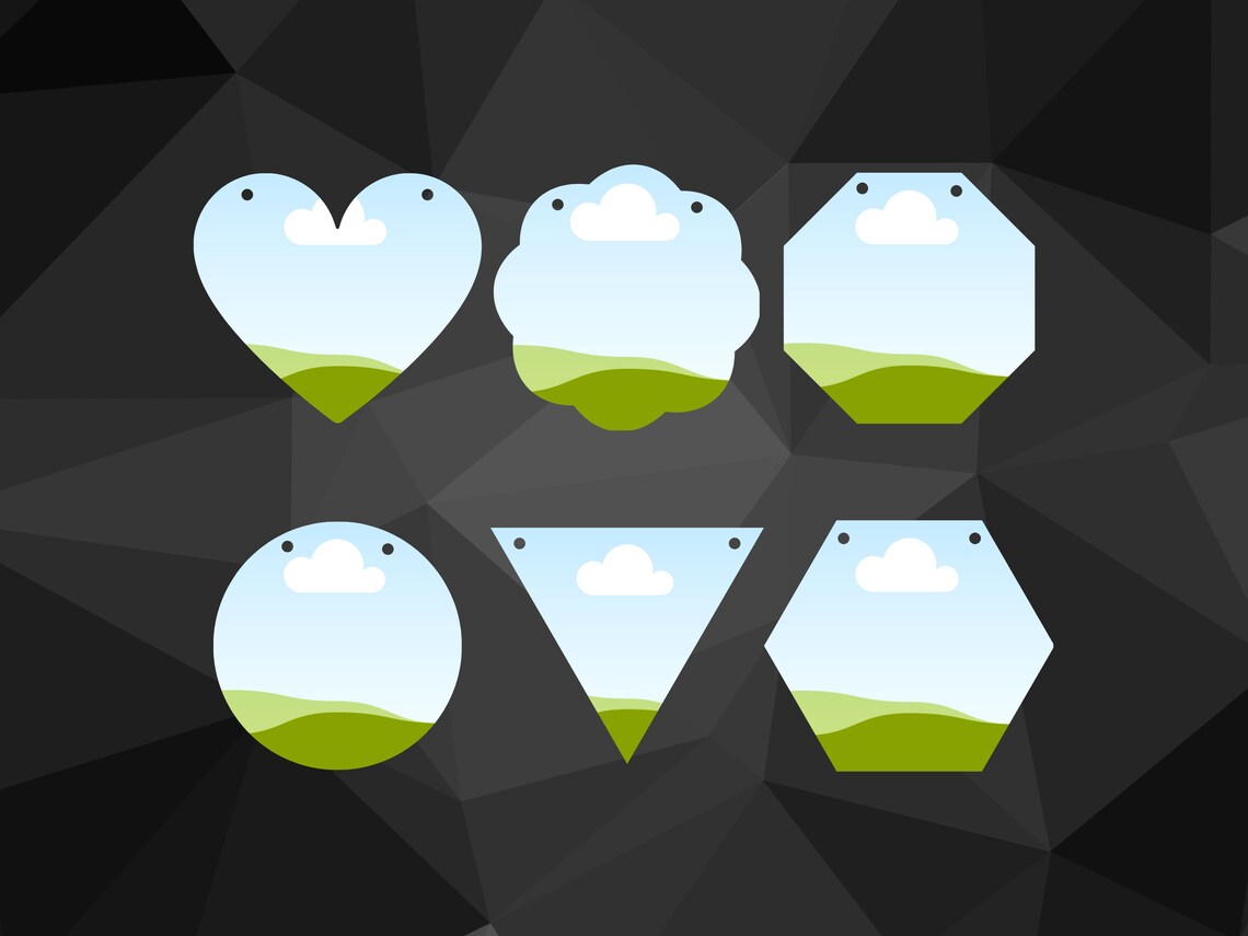 18 Custom Canva Frames Banner Templates Bunting Templates - Etsy