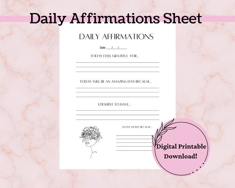 Daily Affirmation Digital Printable - Etsy