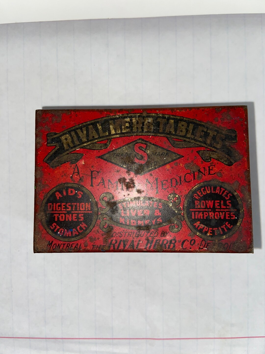 Rival Herb Tablet Tin With Insert for Instruction and - Etsy
