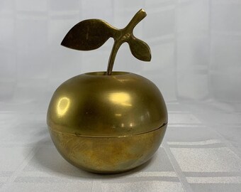 Vintage Brass Apple Storage Container - Etsy
