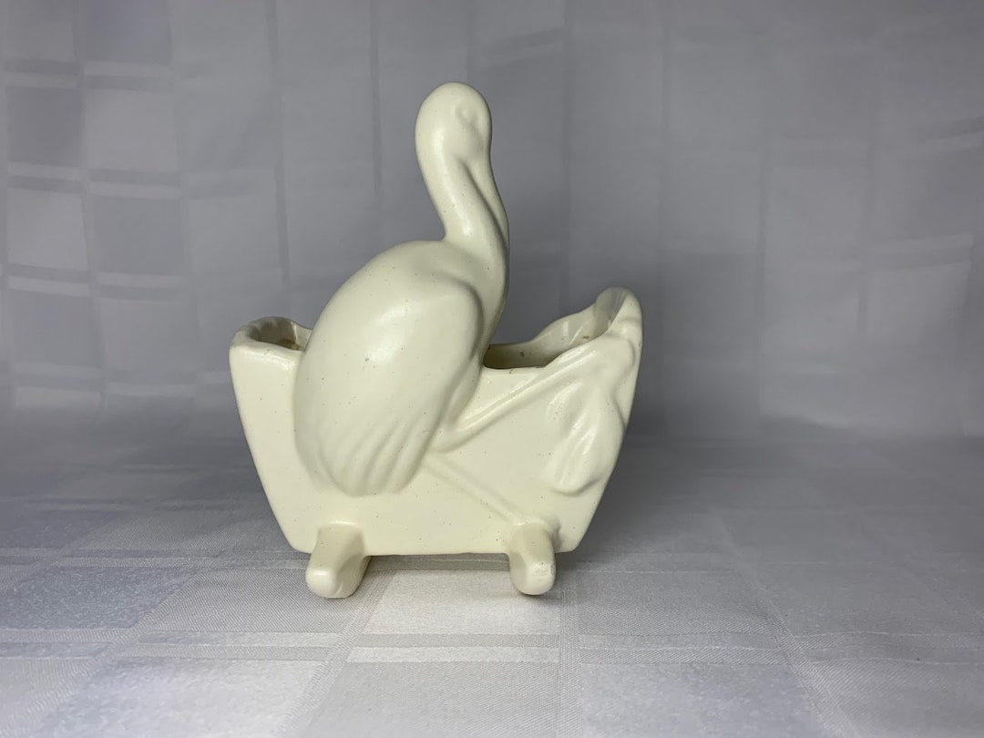 Stork and Cradle Planter Vintage Nursery Decor Kids Room Decor Vintage ...