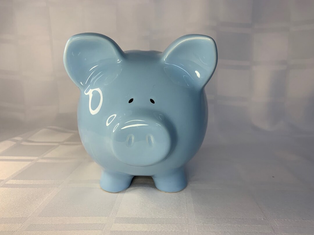 Russ Piggy Bank Blue Piggy Bank Vintage Nursery Decor - Etsy