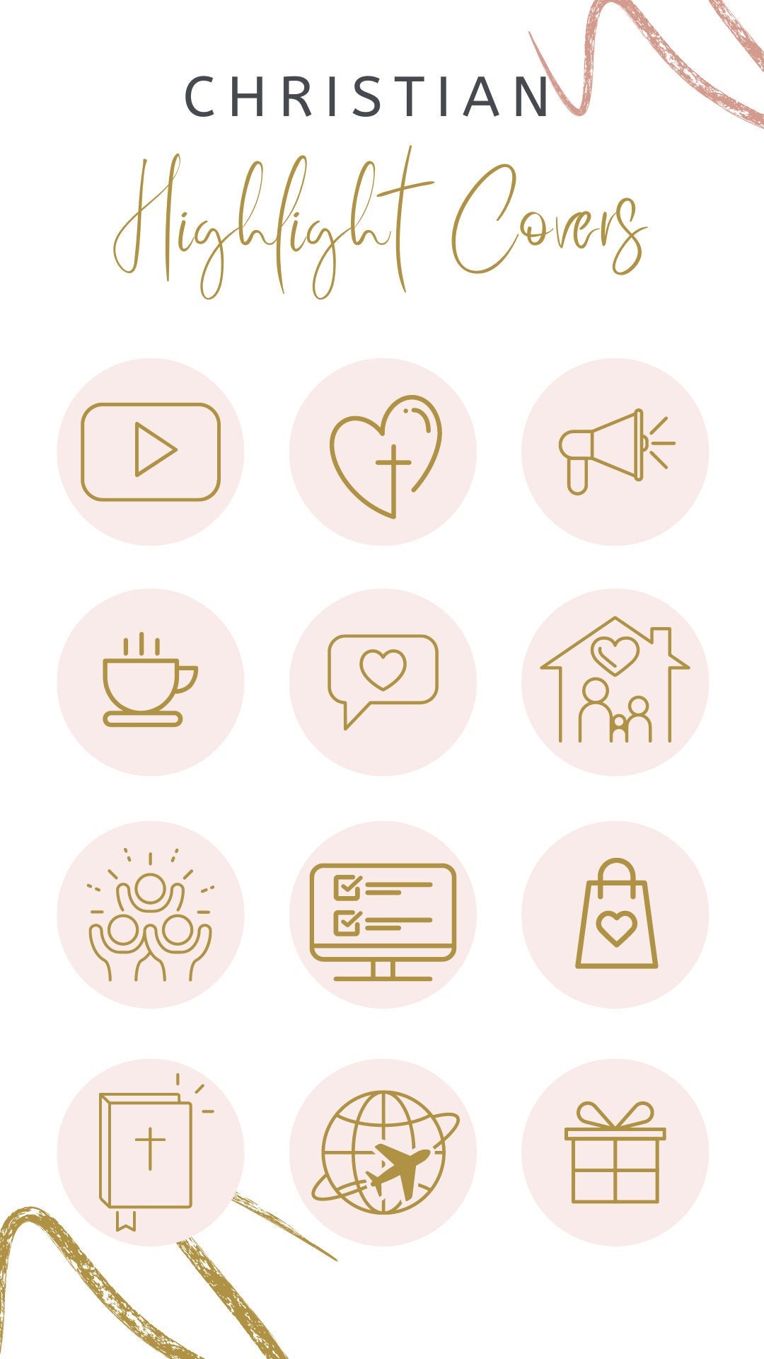 12 Pink Christian Instagram Highlight Covers - Etsy