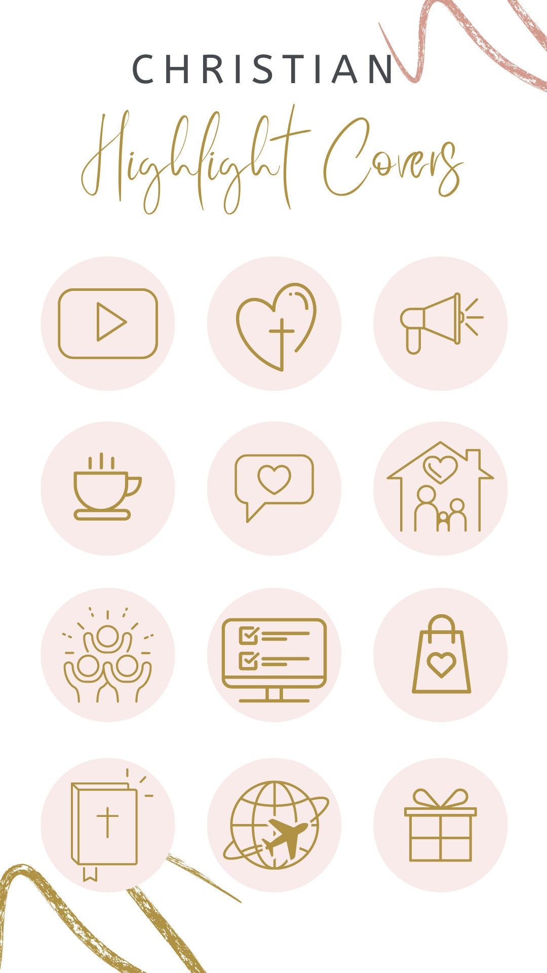 12 Pink Christian Instagram Highlight Covers - Etsy