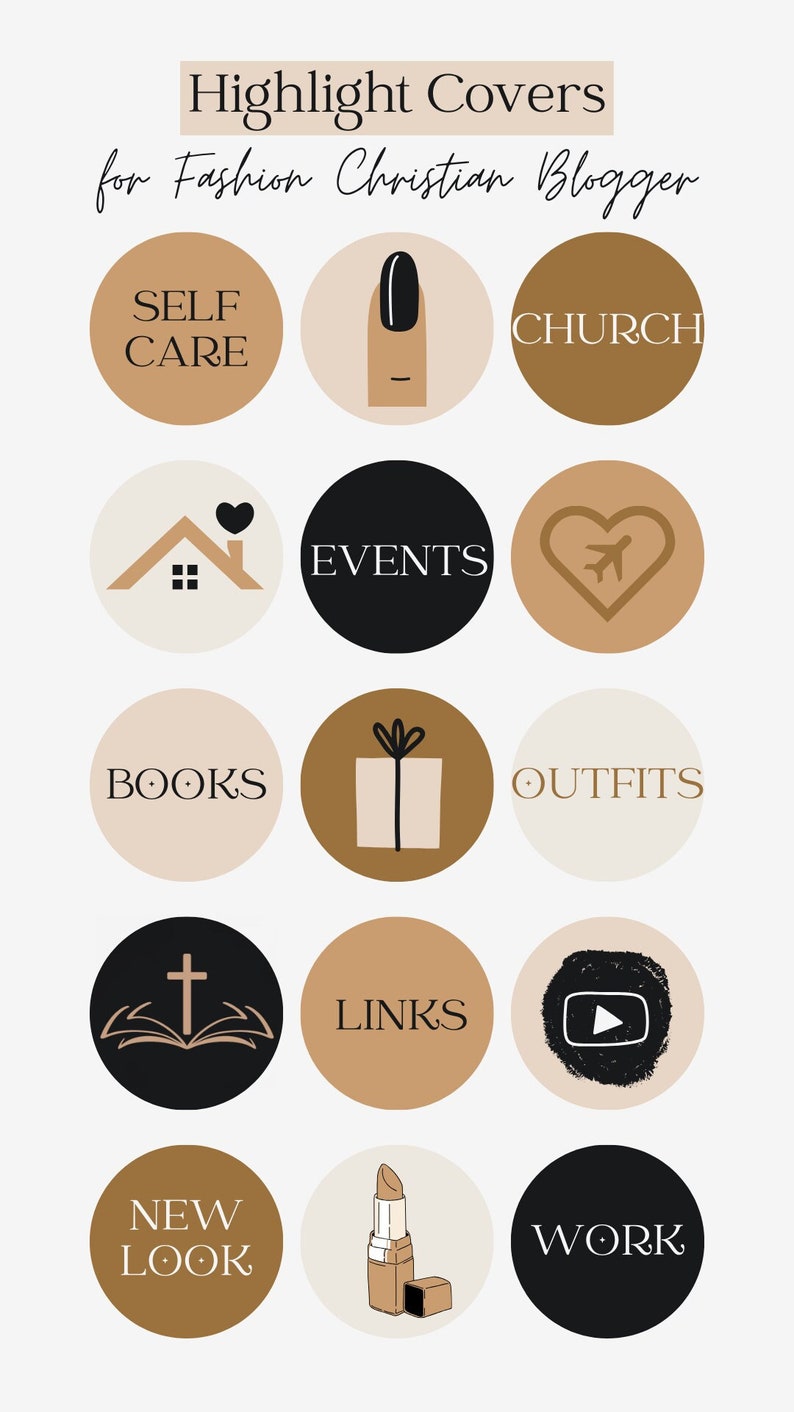 15 Christian Neutral Modern Instagram Highlight Covers for Fashion ...