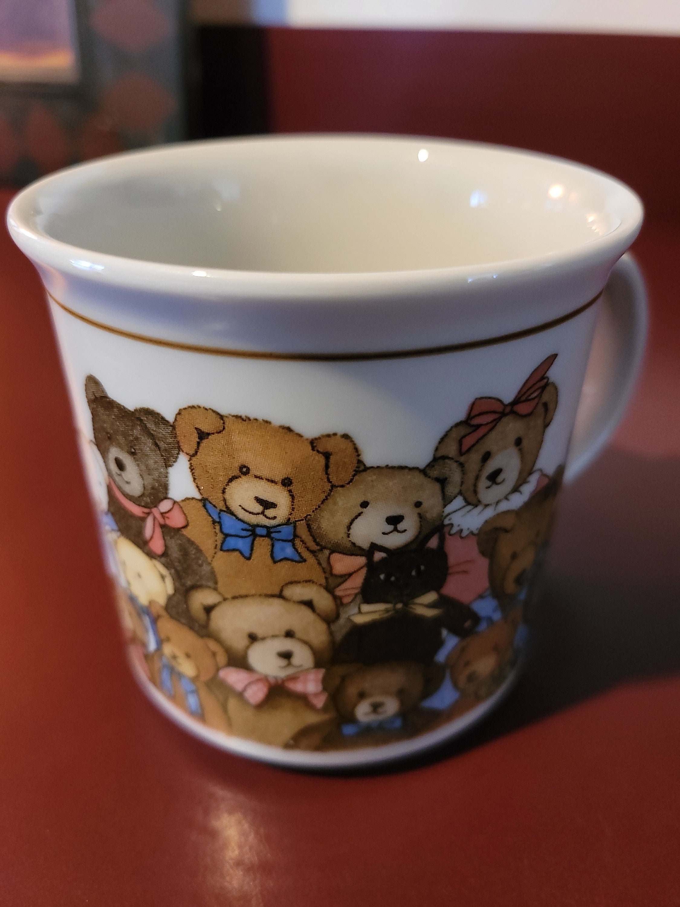Hiding Kitty Mug...fun 80s Otagiri Teddy Bears There's Another Hidie ...