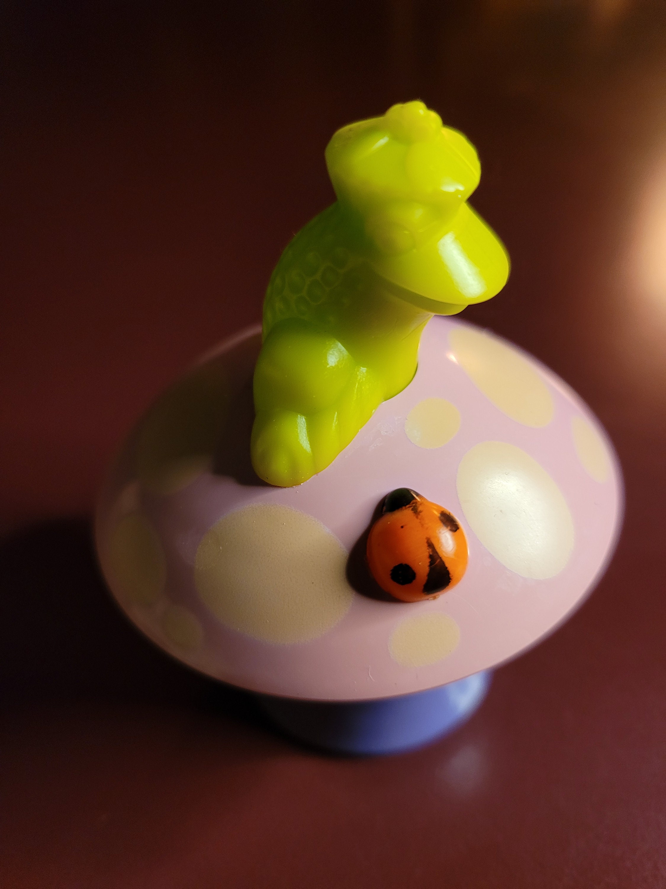 Tiny Toad on a Toadstool...with a Little Ladybug Friend - Etsy