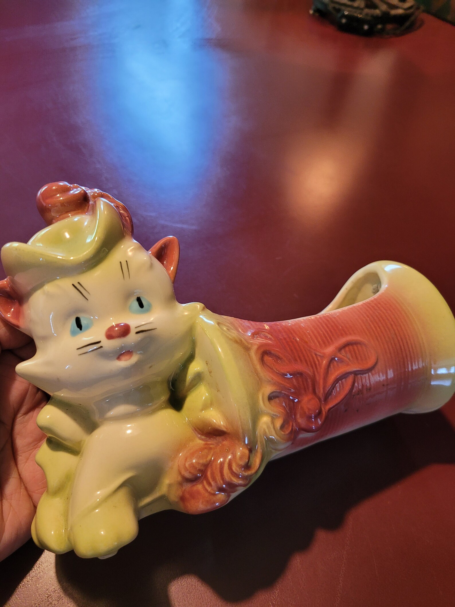 Fun MCM Kitty and Spool of Thread Planter....toooo Sweet! - Etsy