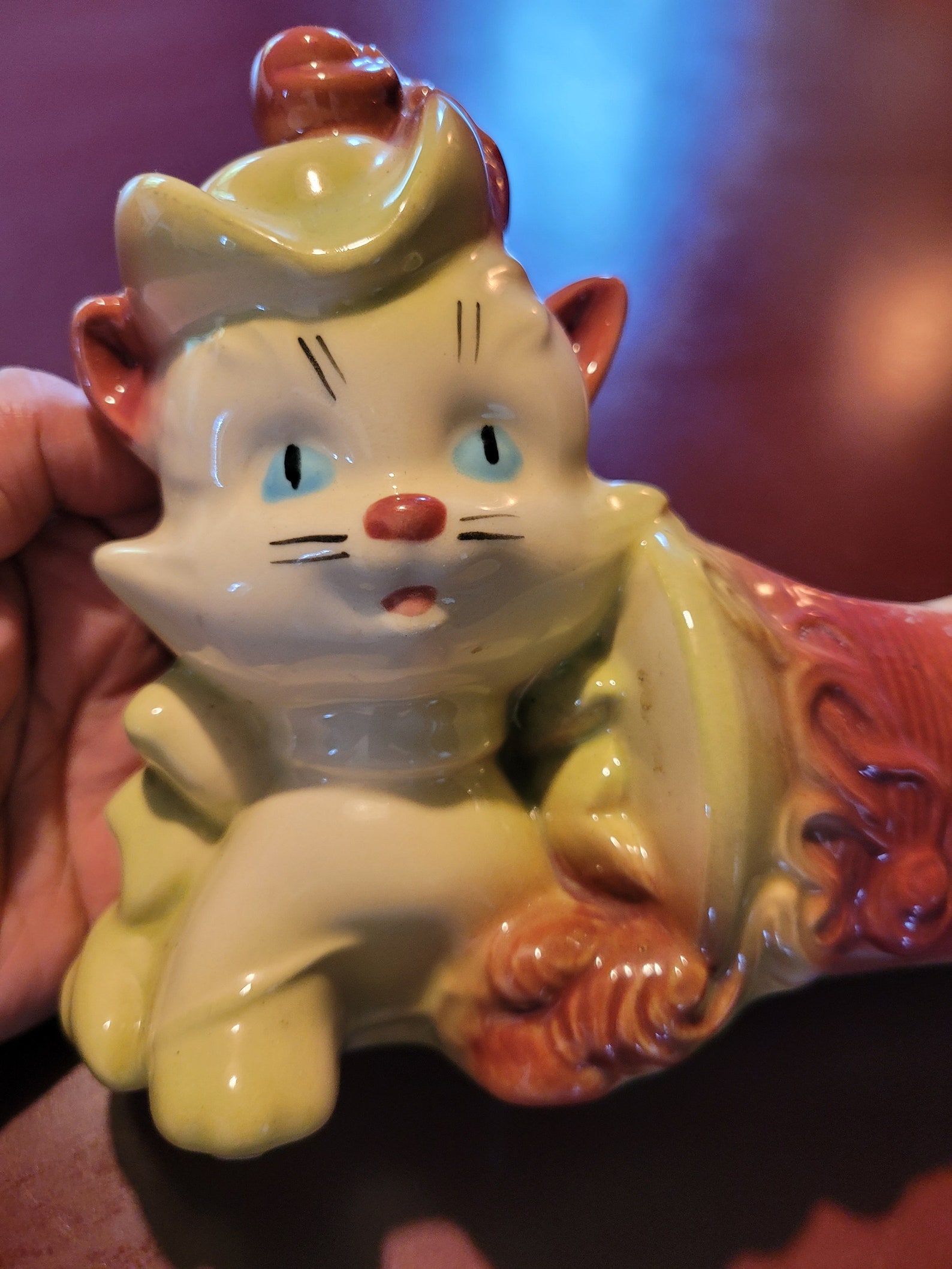 Fun MCM Kitty and Spool of Thread Planter....toooo Sweet! - Etsy