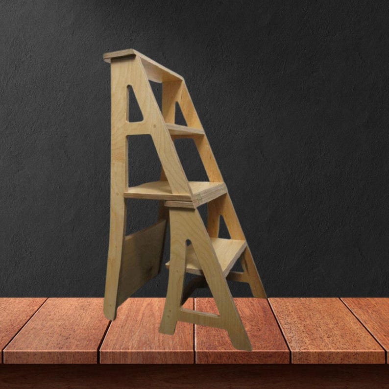 Chair Step-ladder Laser Cut Vector Dxf File, Cnc Pattern, Dxf Pattern ...