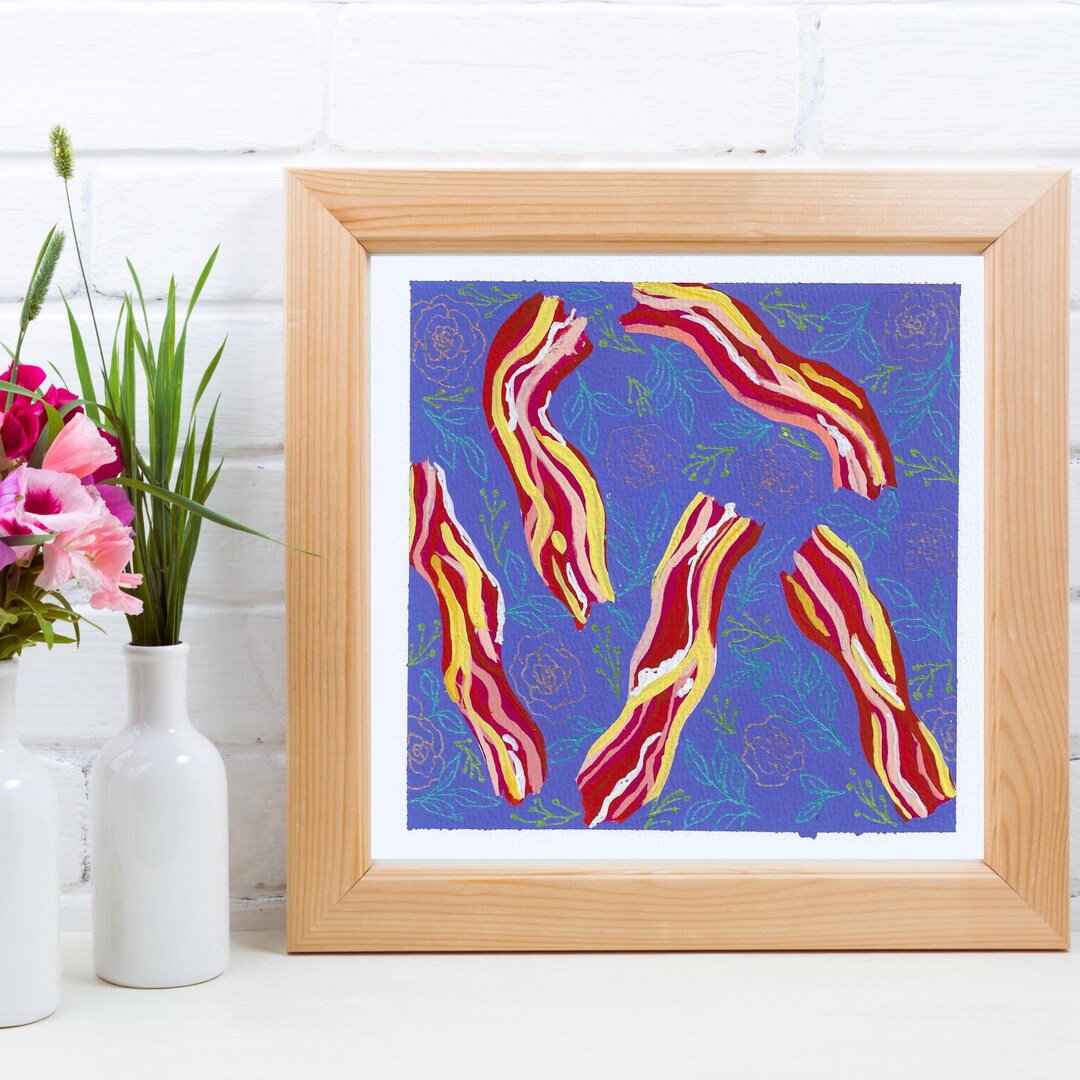 Bacon Art Print: Quirky Kitchen Wall Decor, Foodie Gift - Etsy