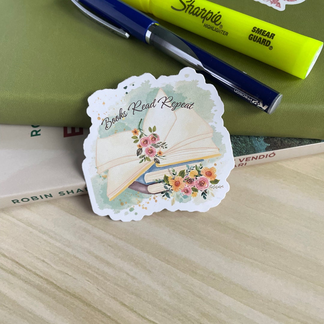 Floral Book Sticker: Bookish Reader Gift - Etsy