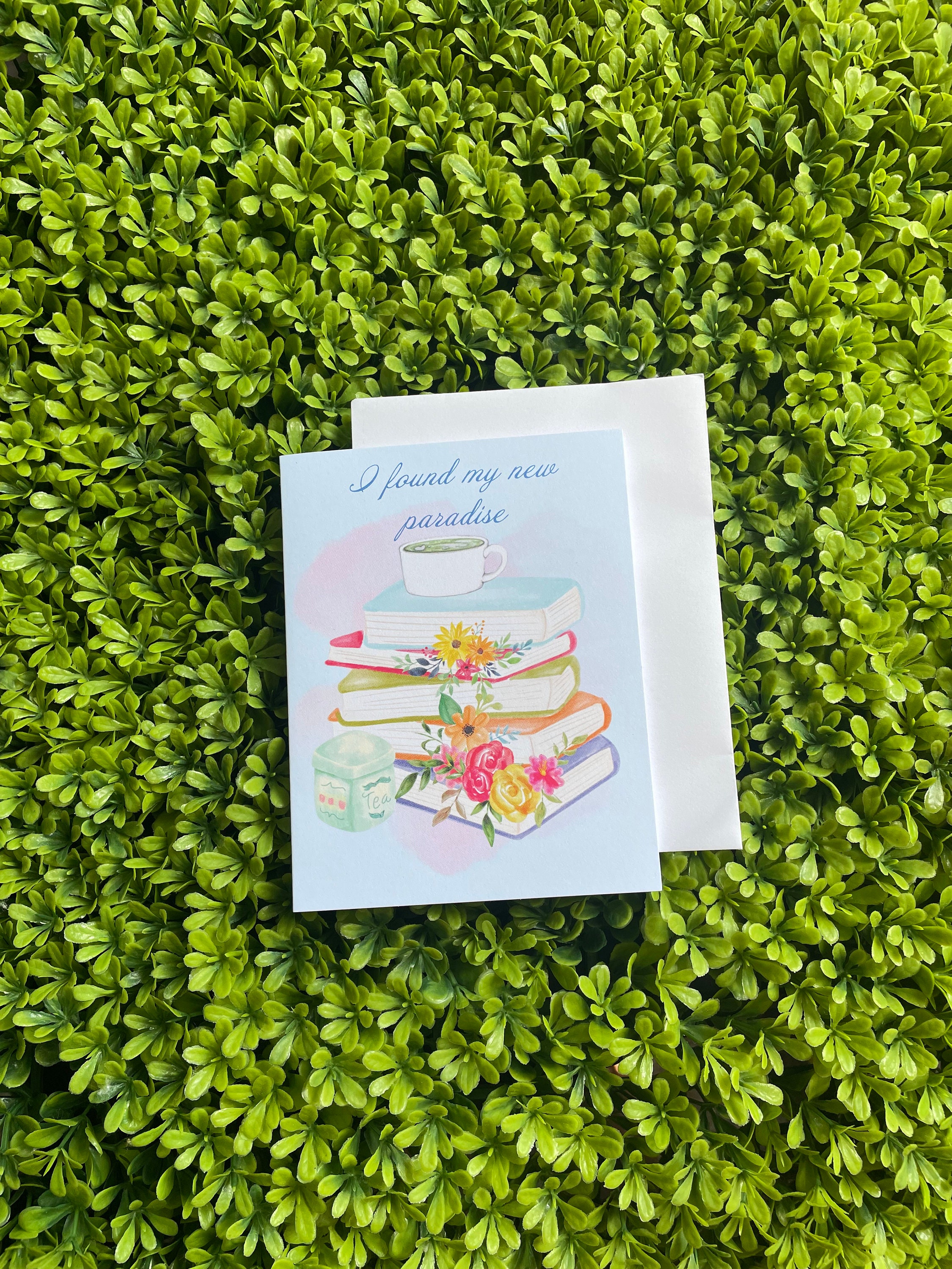 Floral Book Lover Greeting Card: Bookworm Stationery Gift - Etsy