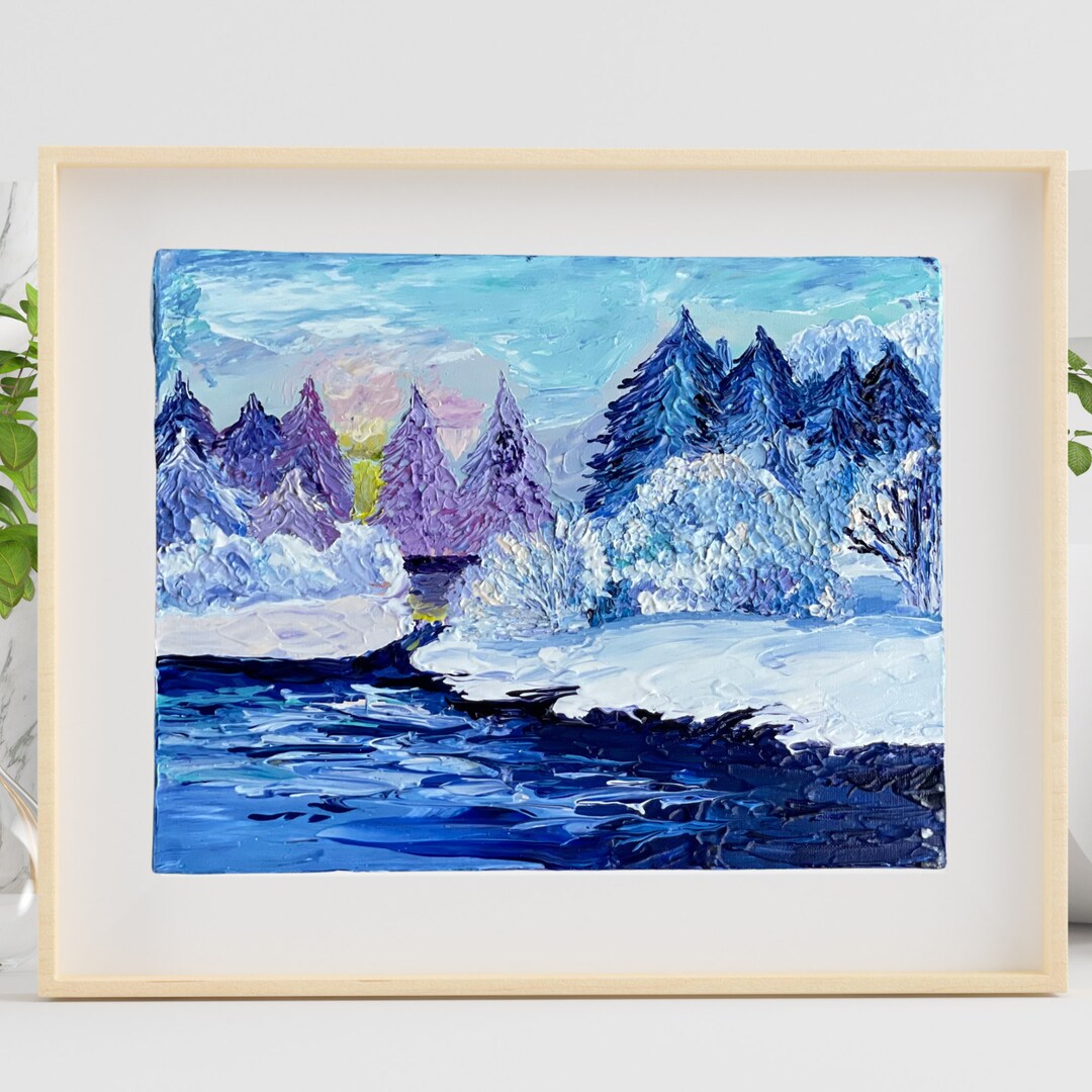 Winterland Christmas Forest Original Art Home Decor Wall Hanging Gift ...