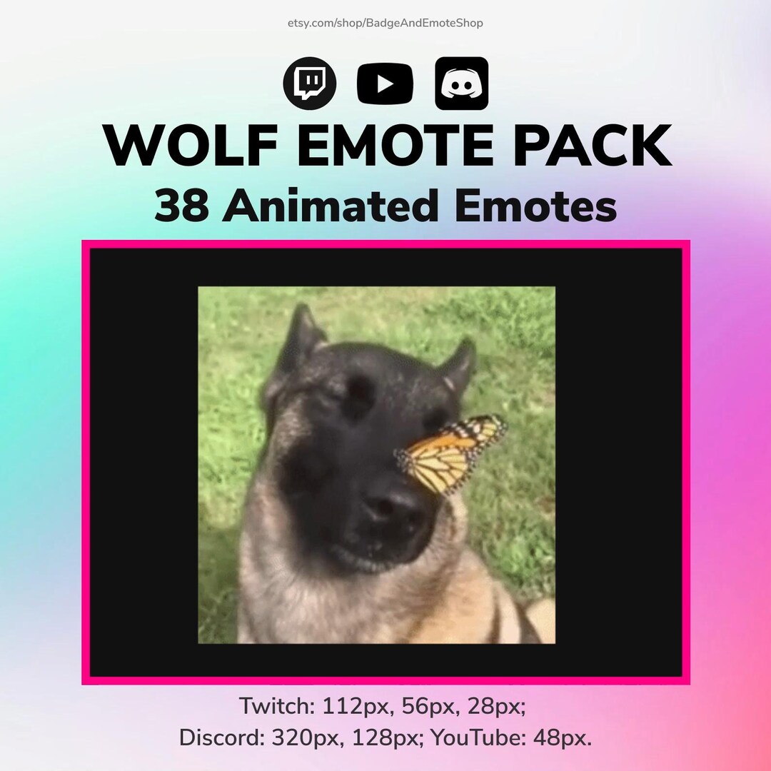Wolf Emote Pack | 38 Animated Twitch Emotes | Discord & Youtube Stream ...