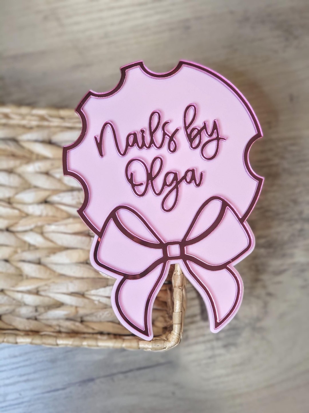 Coquette Nailfie Disc, Bow Nailfie Prop, Nail Photo Prop, Acrylic Nails ...