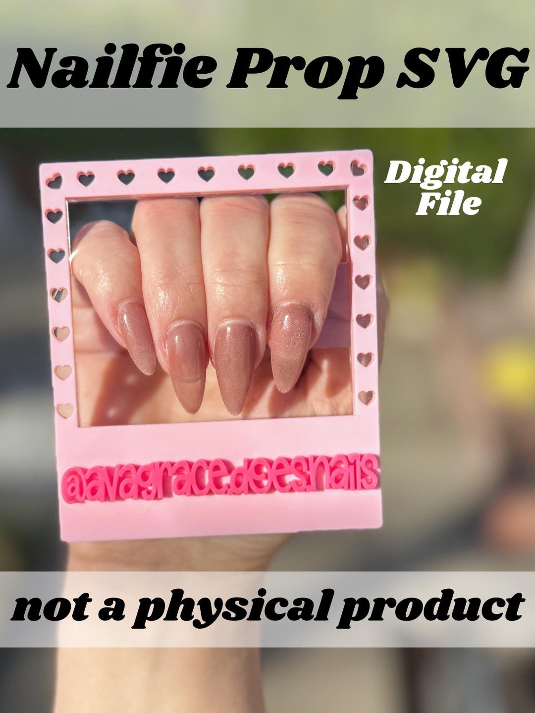 Instant Photo Nailfie Prop, Valentine's Nailfie Prop, 3D Physical ...