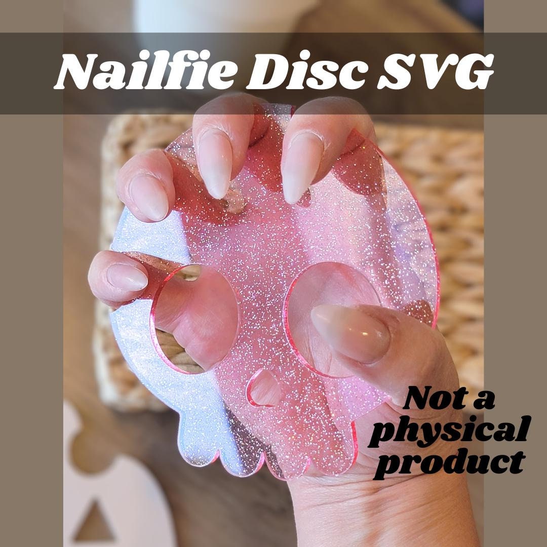 Halloween Nailfie Disc Laser Cut File, Skull Nailfie Prop SVG ...