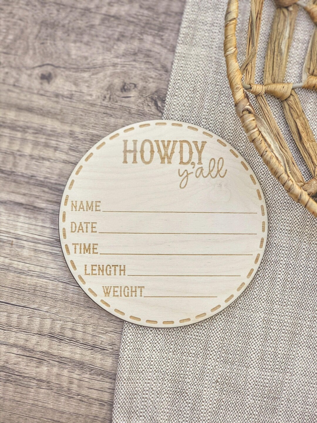 Western Theme Birth Announcement Photo Sign, Newborn Photo Prop ...