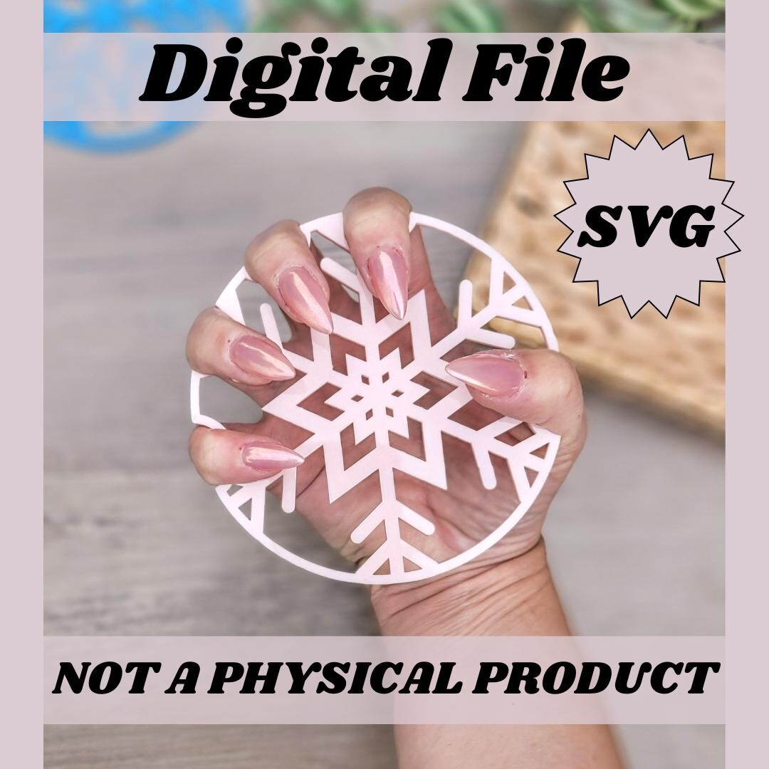 Snowflake Nailfie Disc SVG, Christmas Nail Photo Prop (digital Cut File ...