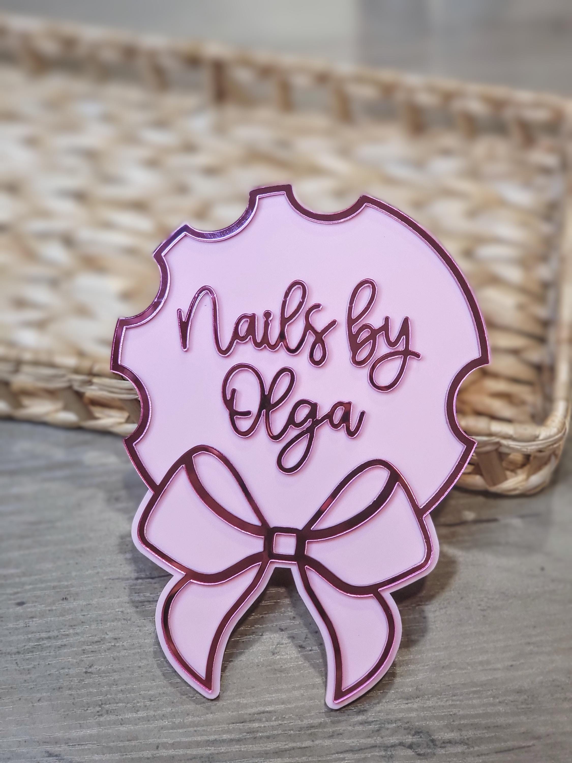 Coquette Nailfie Disc, Bow Nailfie Prop, Nail Photo Prop, Acrylic Nails ...