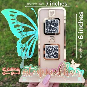 Scan to Pay Sign, Butterfly QR Sign, Acrylic Business Sign, Business ...