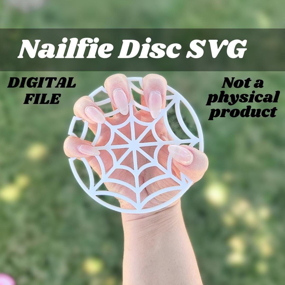 Halloween Nailfie Disc Laser Cut File, Spider Web Nailfie Prop SVG ...