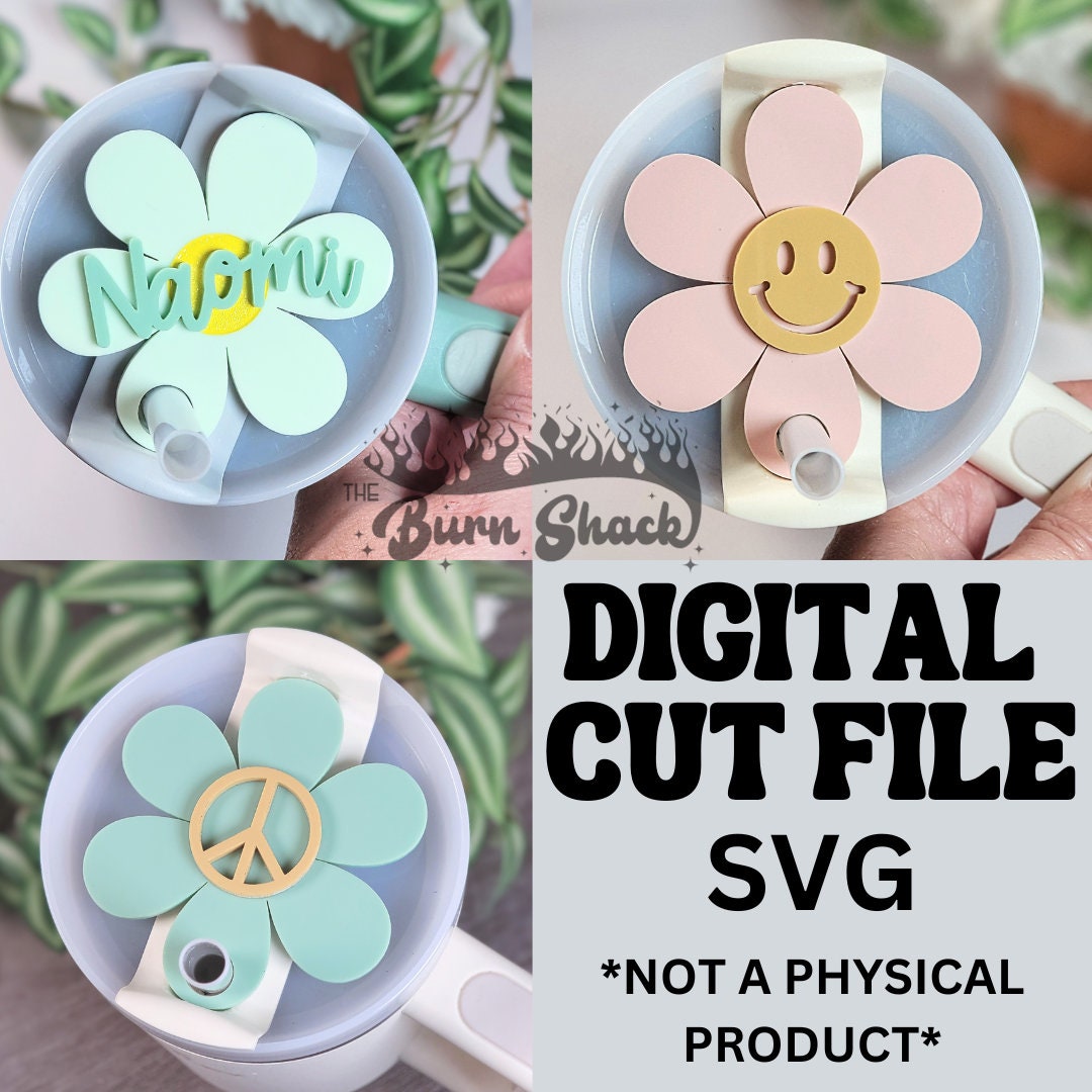 Tumbler Tag SVG, Flower Tumbler Topper SVG, 40oz 30oz Tumbler Topper ...