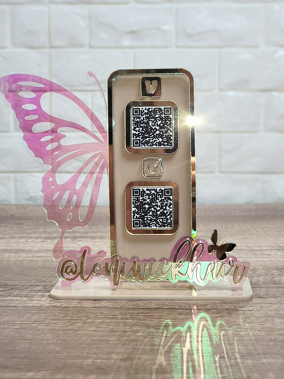 Butterfly Acrylic Scan to Pay Sign, Business QR Code Display - Etsy