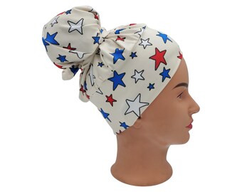 Succulent Scrub Cap, High Bun Surgical Hat With Buttons, Long Hair ...