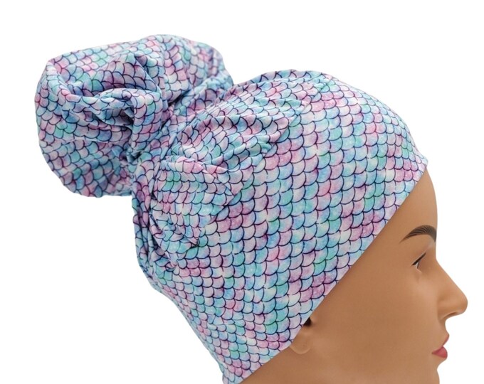 Succulent Scrub Cap, High Bun Surgical Hat With Buttons, Long Hair ...