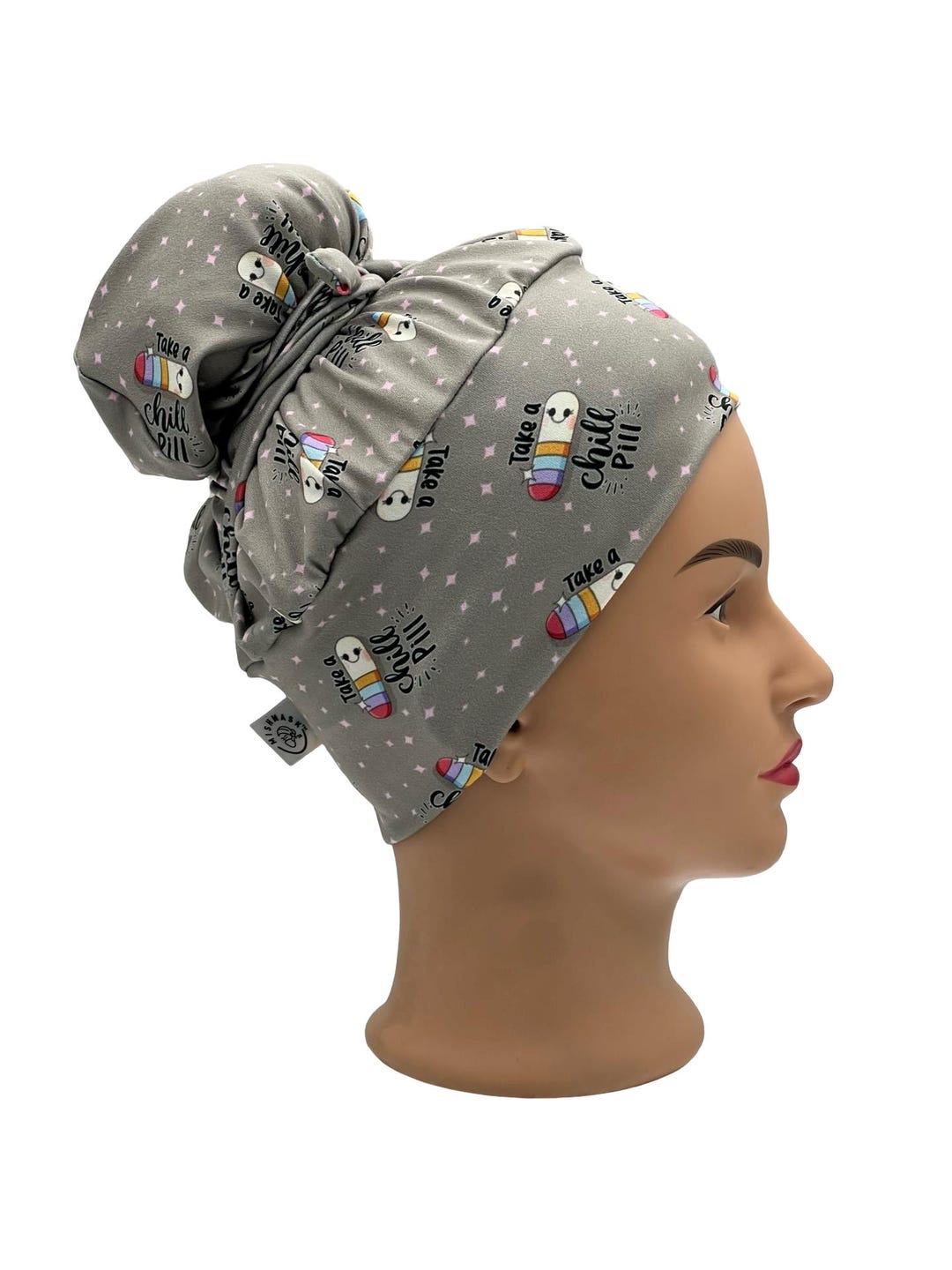 Chill Pill Funny High Bun Scrub Cap, Womens Surgical Cap, Sarcastic ...