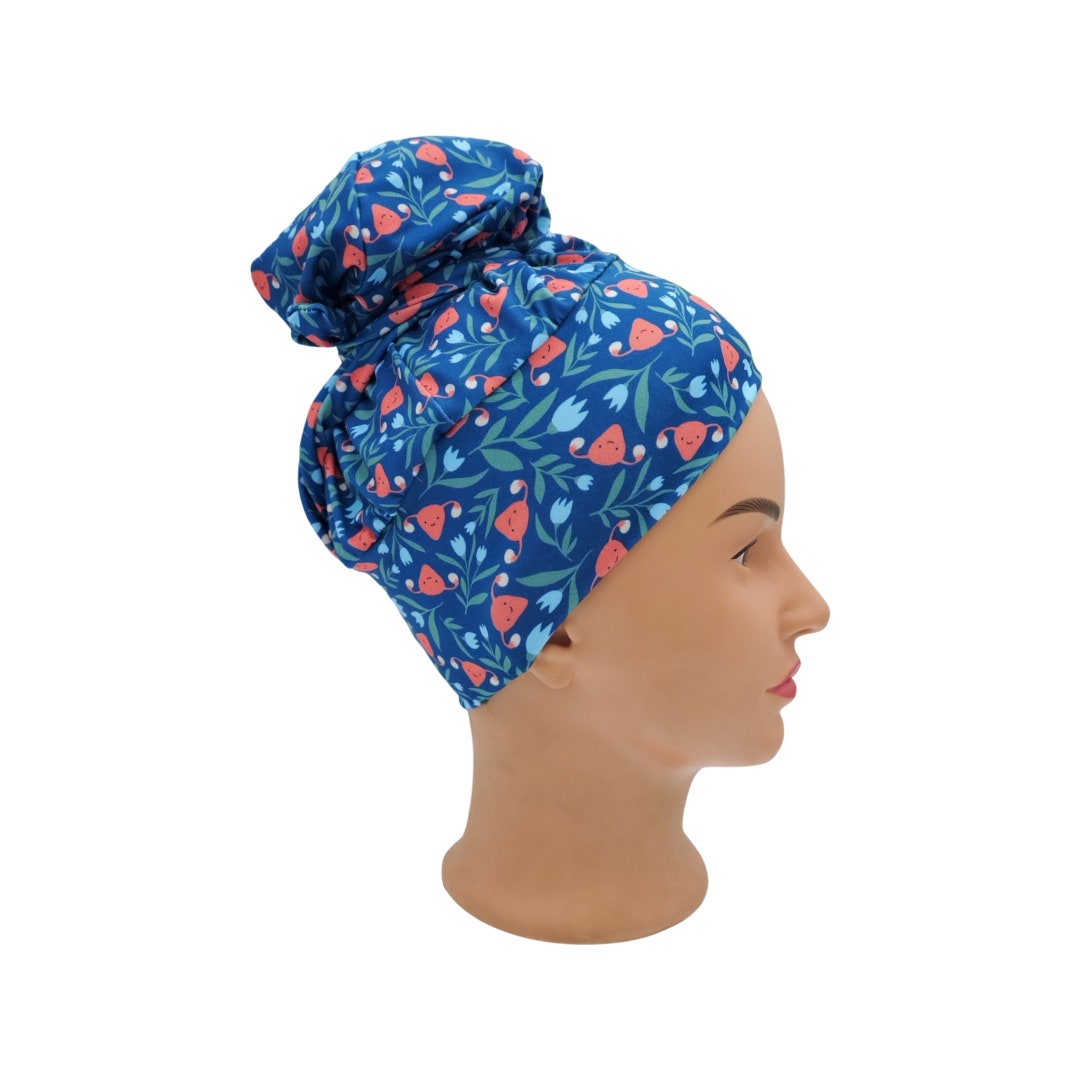 Uterus Scrub Cap, High Bun Surgical Hat With Buttons, Long Hair Ob Cap ...