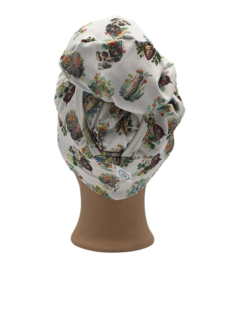 Floral Organs Surgical Scrub Cap, Long Hair Operating Room Hat, Stretch ...