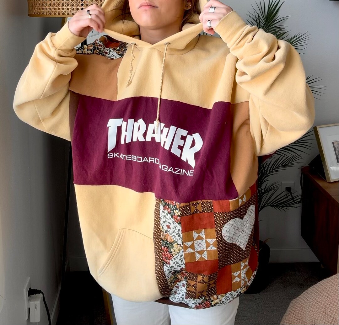 Reworked Thrifted Hoodie - Etsy