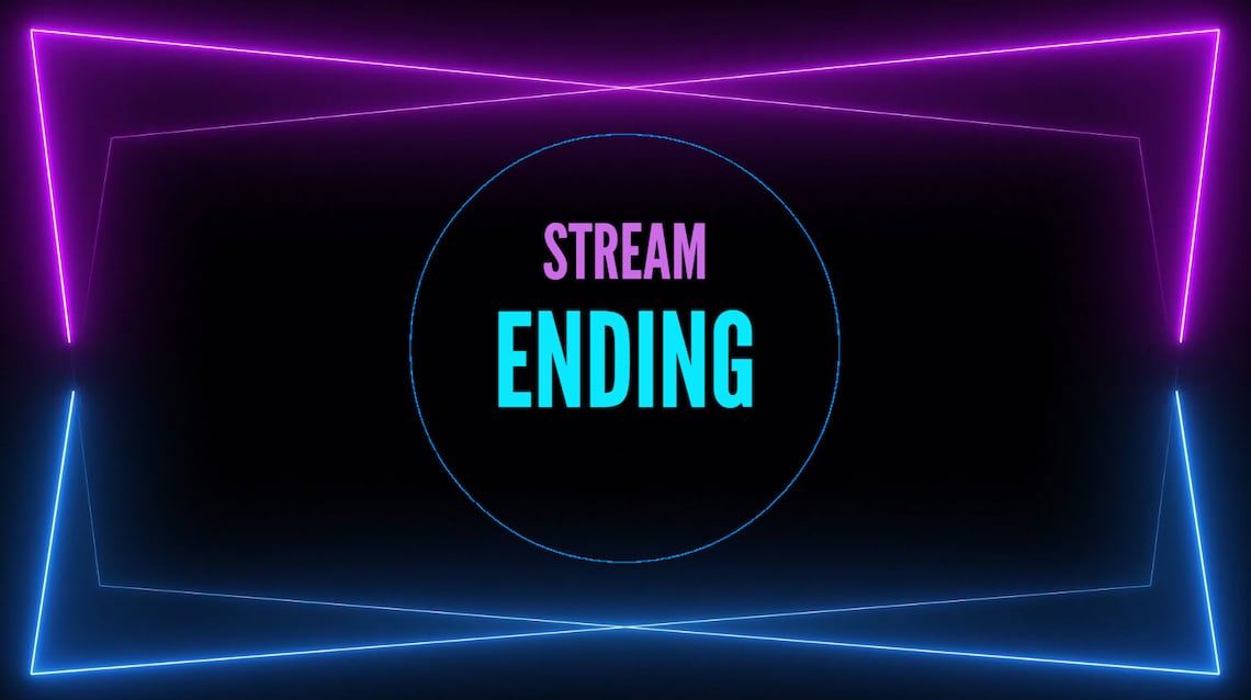 Purple and Blue Neon Twitch Overlay Inclues Starting Soon, BRB, Stream ...