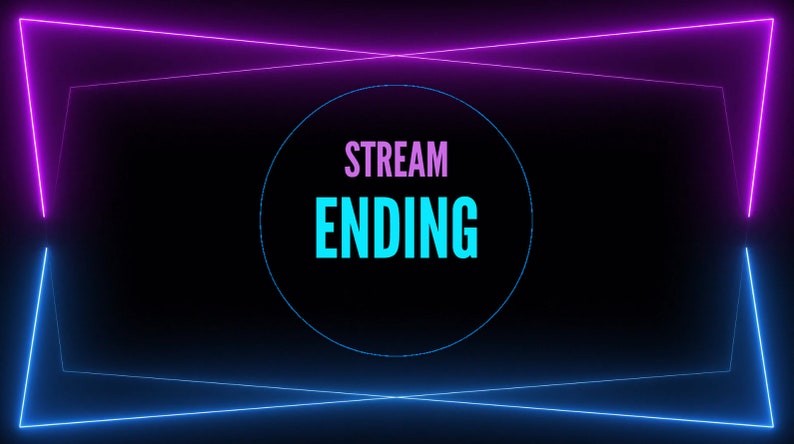 Purple and Blue Neon Twitch Overlay Inclues Starting Soon, BRB, Stream ...