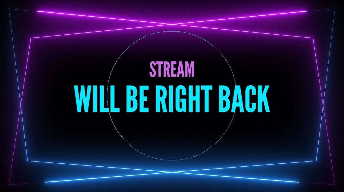 Purple and Blue Neon Twitch Overlay Inclues Starting Soon, BRB, Stream ...
