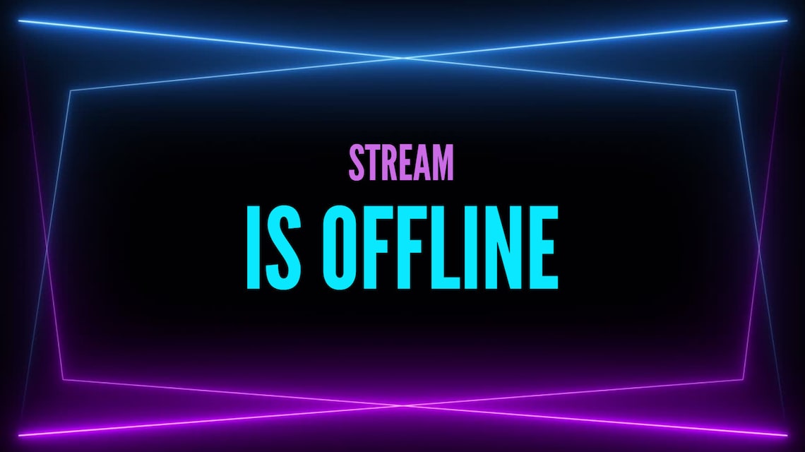 Purple and Blue Neon Twitch Overlay Inclues Starting Soon, BRB, Stream ...